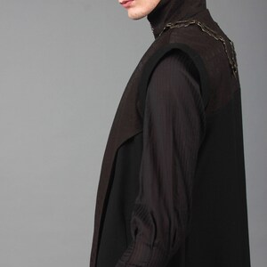 Mens Black Tudor Inspired Sleeveless Overcoat - Etsy
