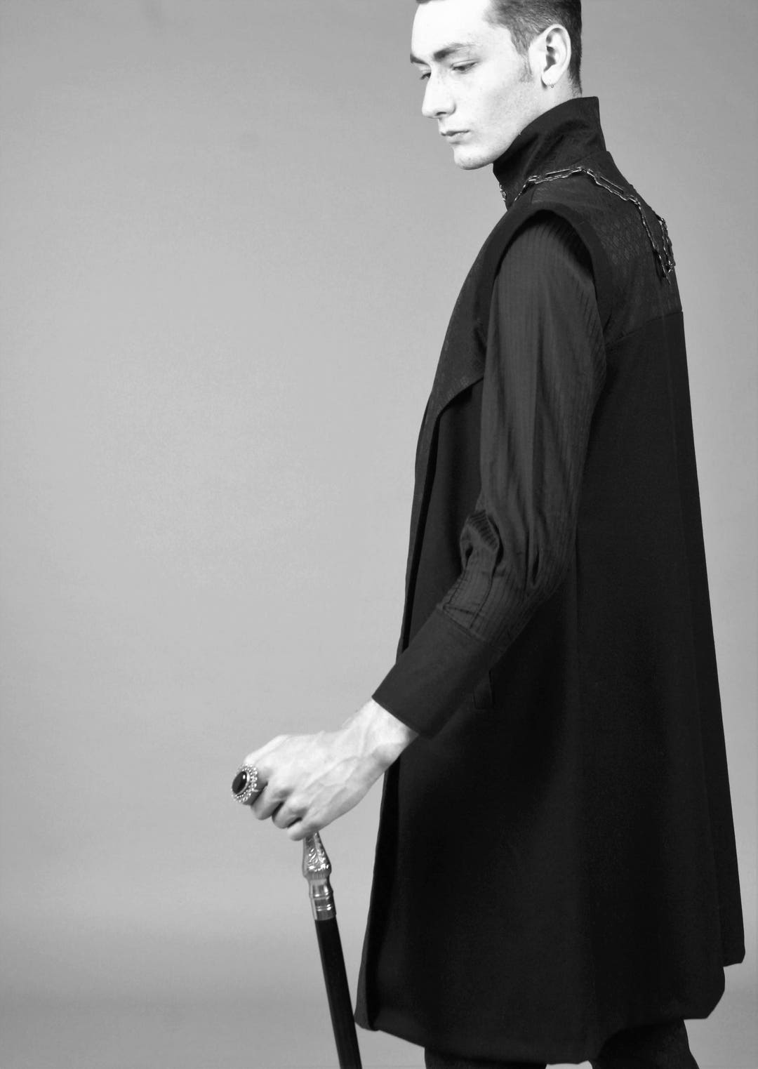 Mens Black Tudor Inspired Sleeveless Overcoat BESPOKE EDITION - Etsy
