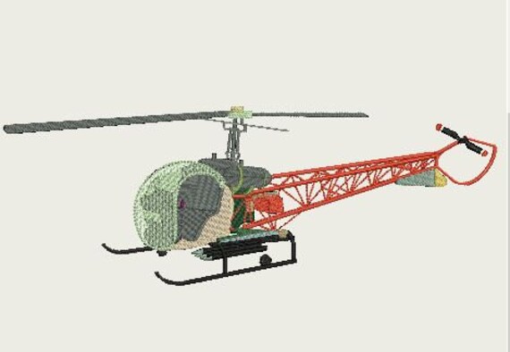 Helicopter Embroidery Design | Etsy