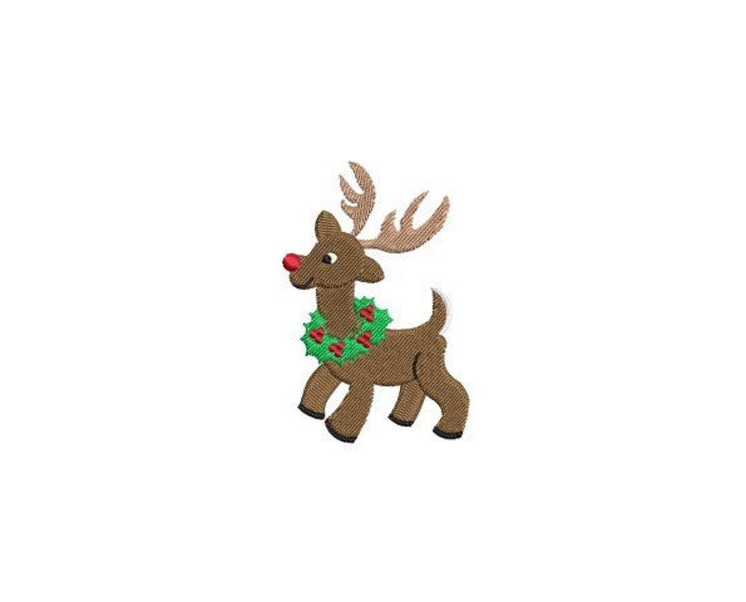 Rudolf the Red Nose Reindeer Will Fit a 4x4 Hoop This is a Machine ...