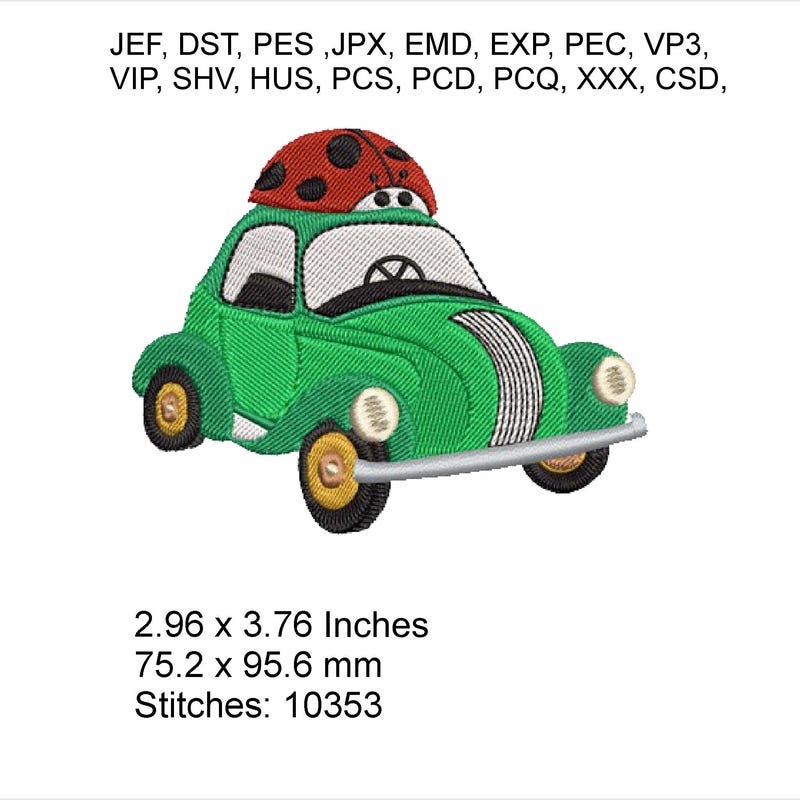 Vw Beetle Embroidery - Etsy