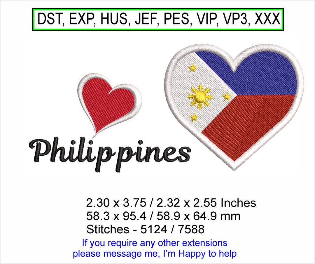 I Love the Philippines - Philippines Flag Within a Heart - Machine ...