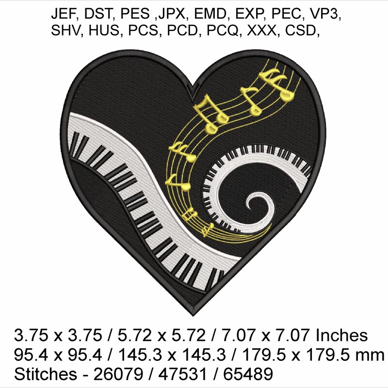 Music Embroidery - Etsy