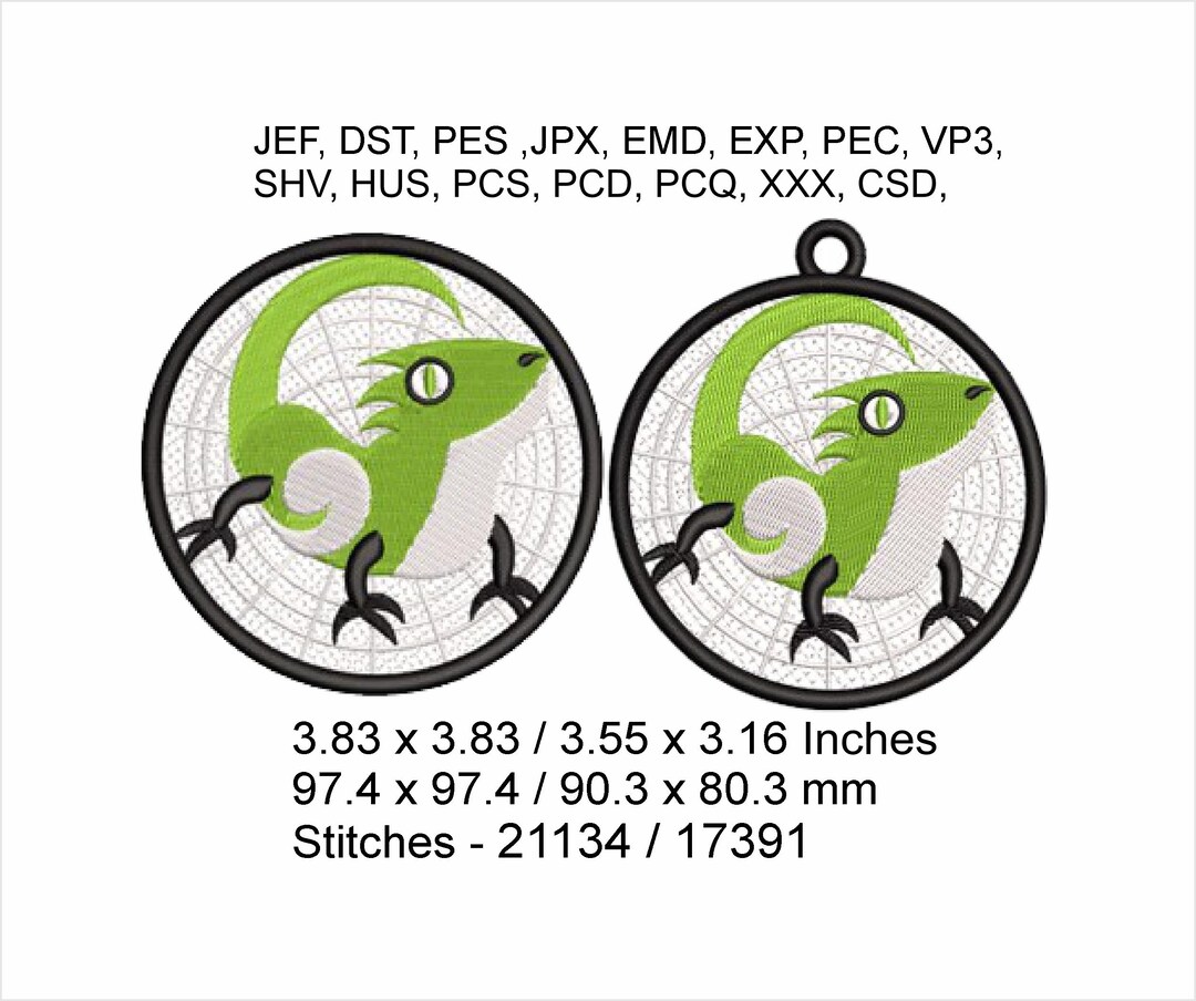 Tuatara Lizard Embroidery Machine Hoop Design - Instant Download - FSL ...