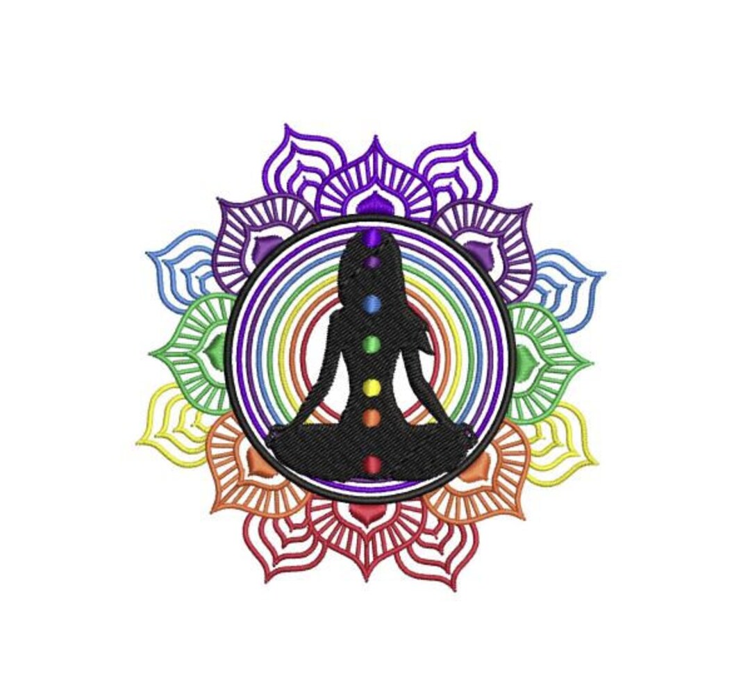 Chakra Girl Small 2 X Designs thin &thick Lines-will Fit 4x4 Hoop This ...