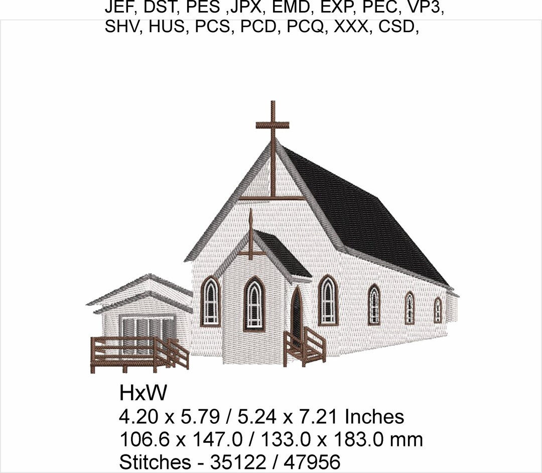 Byron Bay Old Church Machine Embroidery Hoop Design Instant Download - Etsy