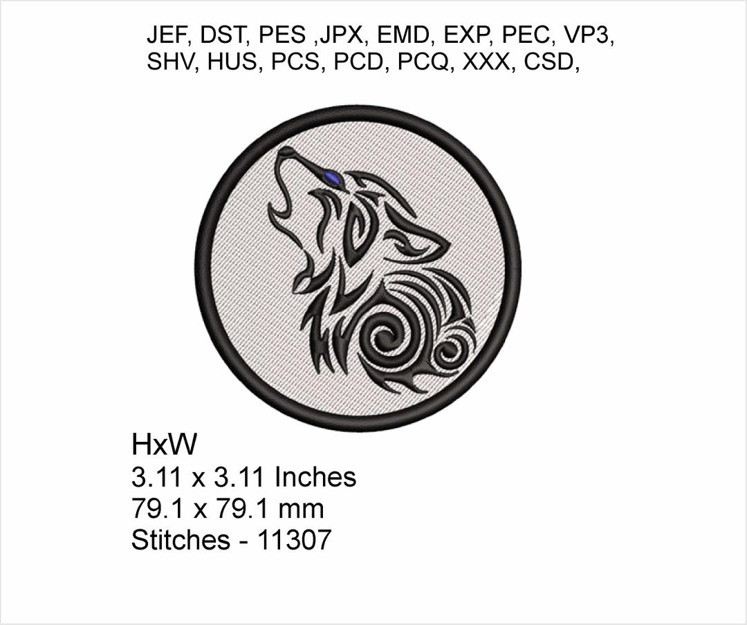 Henry the Howling Wolf Badge - Size 3.11 X 3.11 Inches - Machine ...