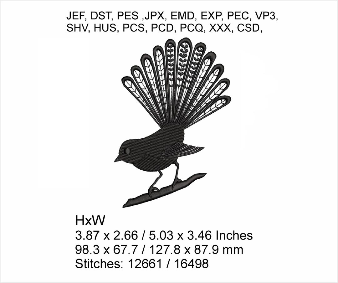 Felicity Fantail-sparrow Bird 2 Sizes - 3.87 X 2.66 / 5.03 X 3.46 ...