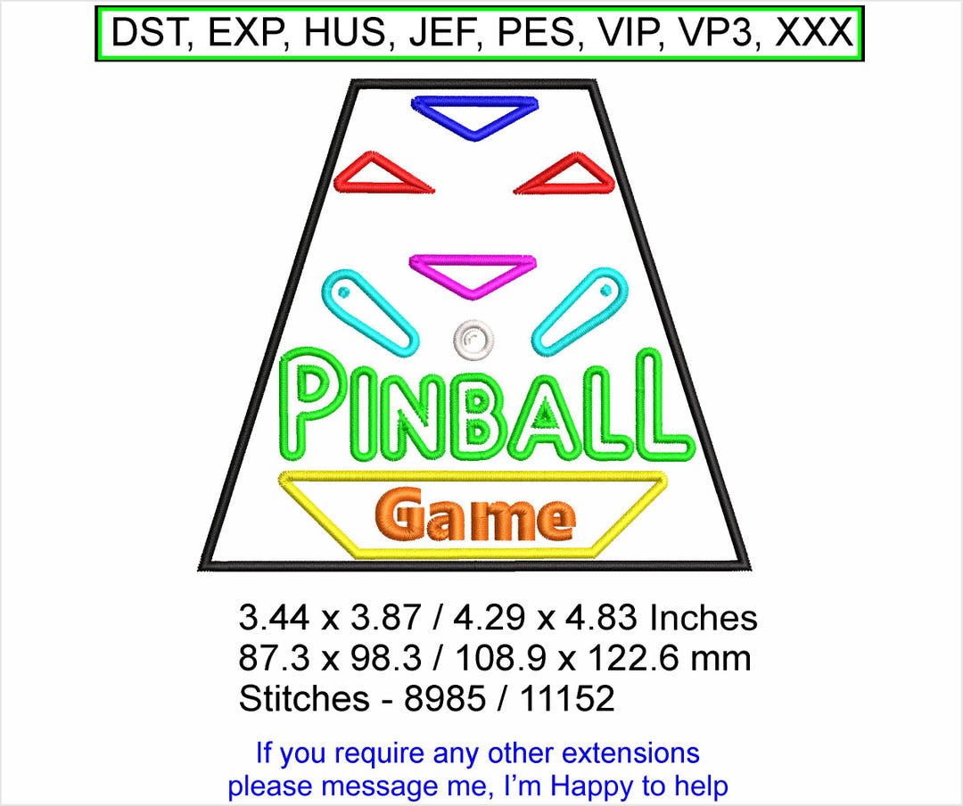 Pinball Sign No 3 - 2 Sizes 3.44 X 3.87 / 4.29 X 4.83 Inches - Machine ...