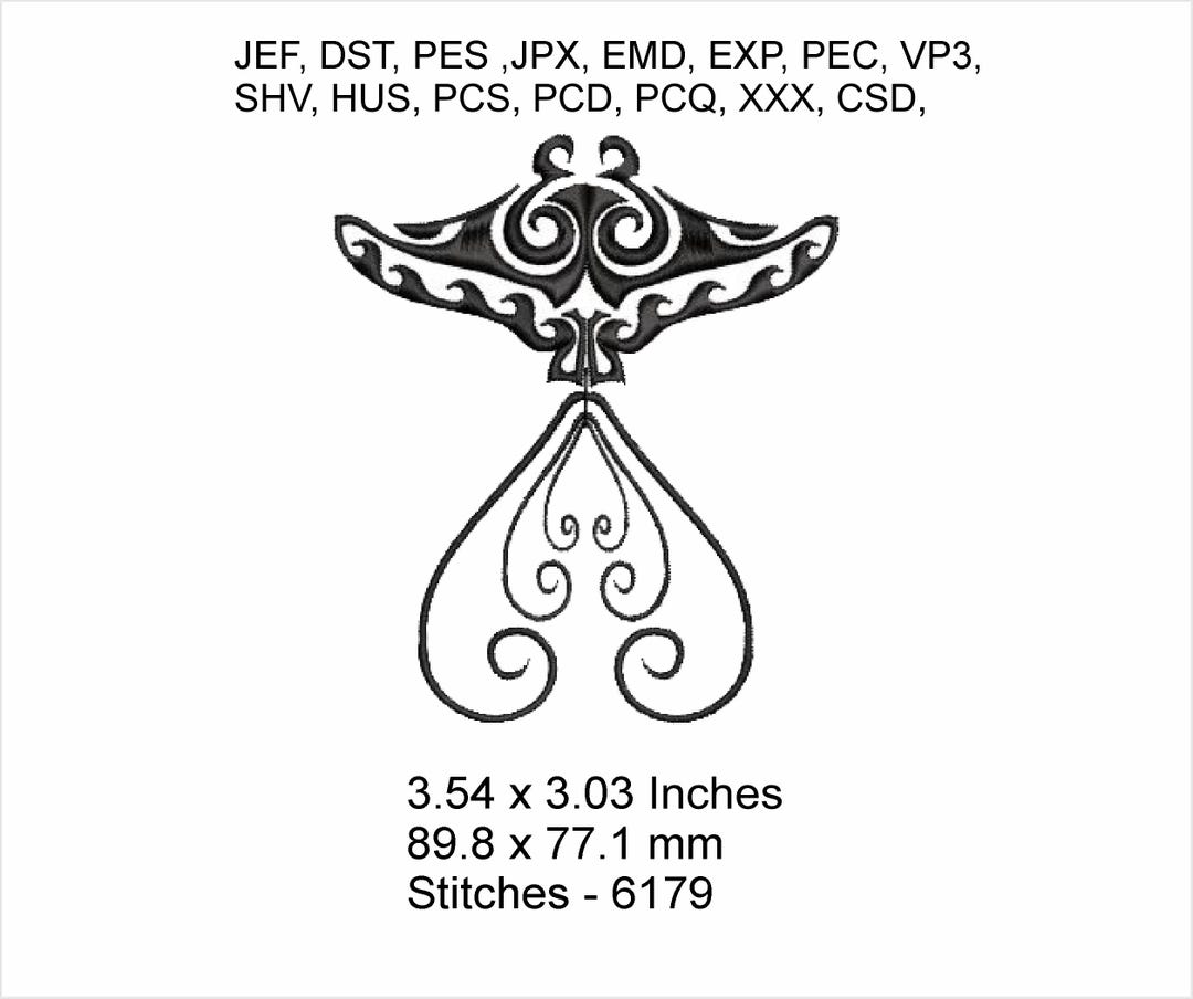 Sammy the Stingray - Size 3.54 X 3.03 Inches - Machine Embroidery ...