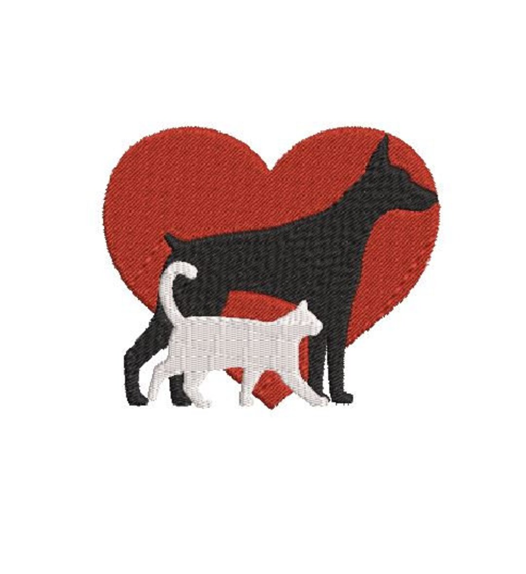 Dobbie the Dobermann and the Pinkie the Cat Will Fit 4x4 Hoop - Etsy