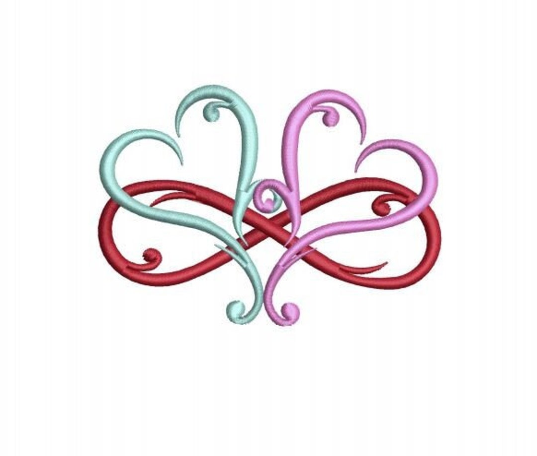 Infinity Loop With 2 Hearts Will Fit in a 4in or 100m Hoop - Etsy