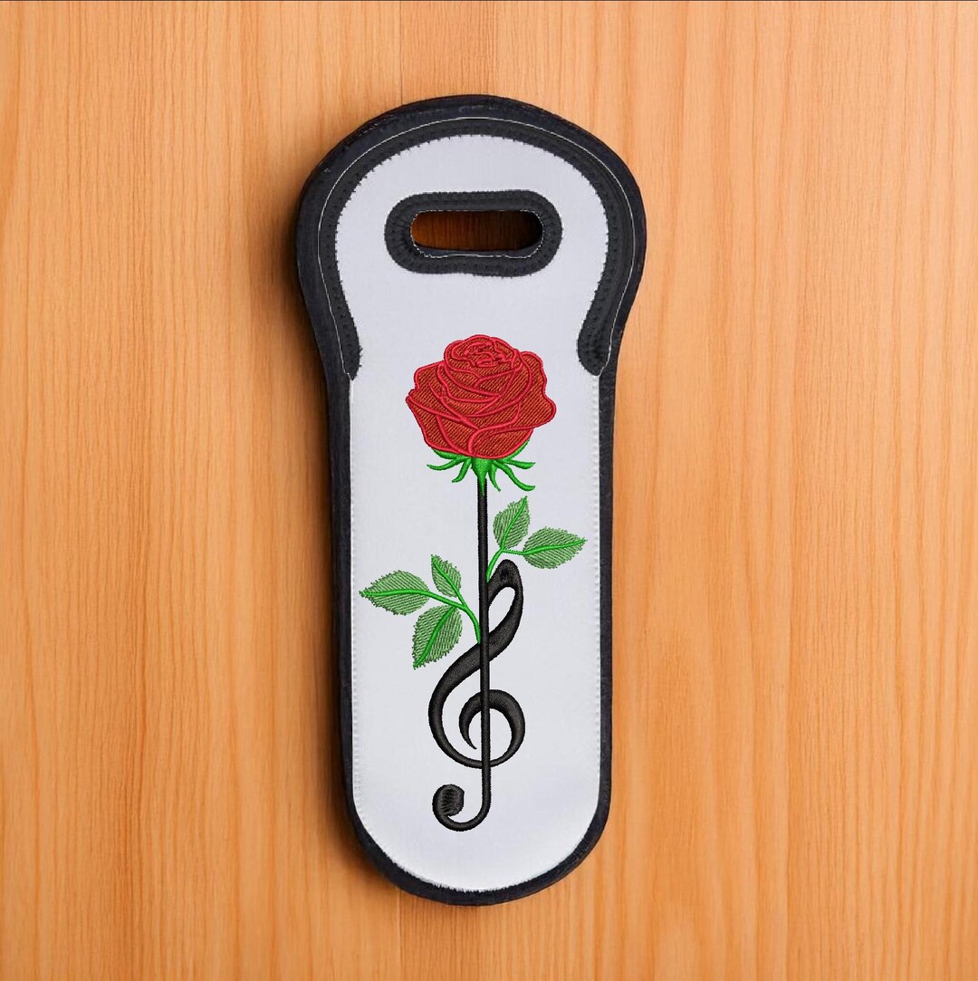 Treble Clef Rose Music Embroidery Machine Hoop Design - Instant ...