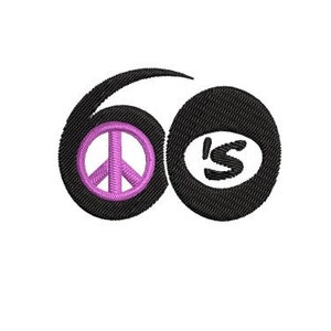 60s Peace Sign 2 Designs in 2 Zipped Files 4x4 Hoop These Are Machine ...