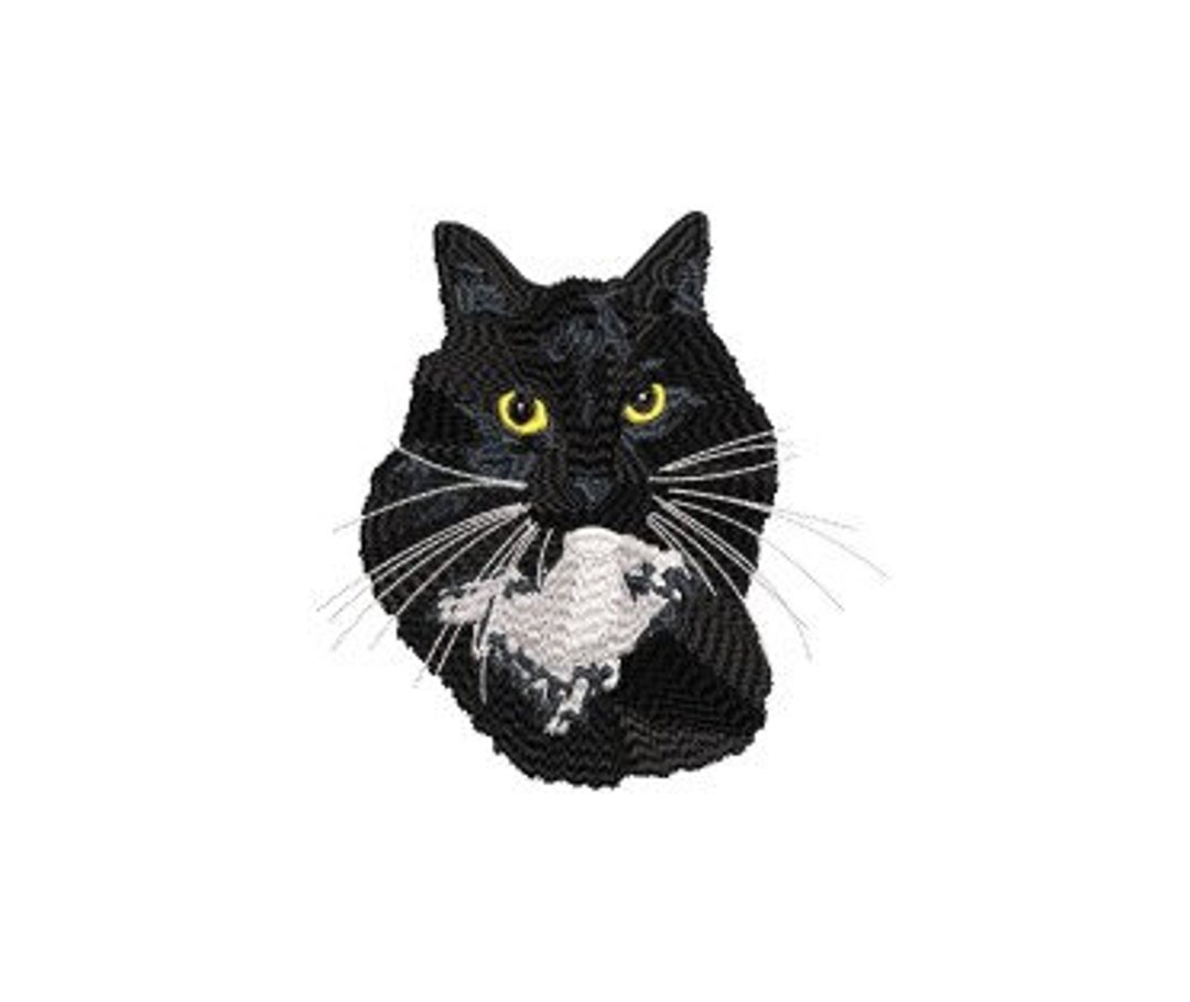 Salem the Black and White Cat 3 Sizes Will Fit 4x4 6x6 9x9 Hoops These ...