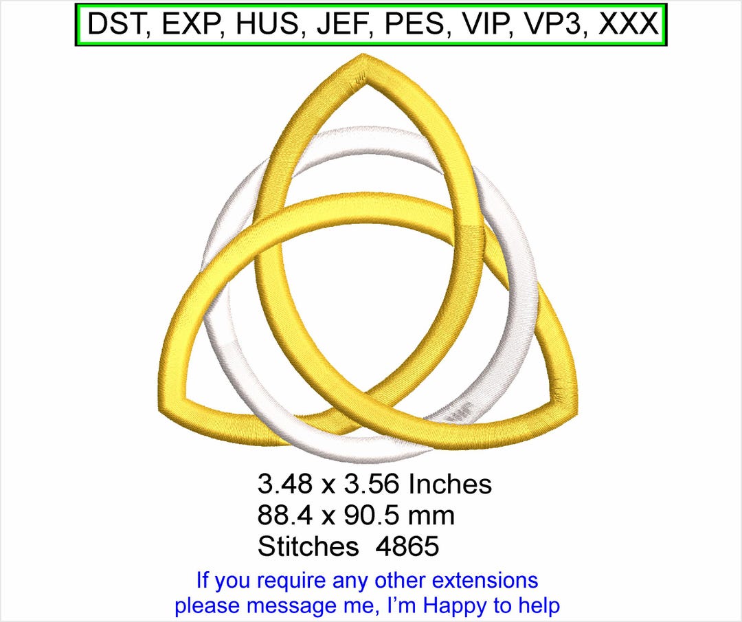 Infinity Trinity Knot With Ring Embroidery Machine Hoop Design ...