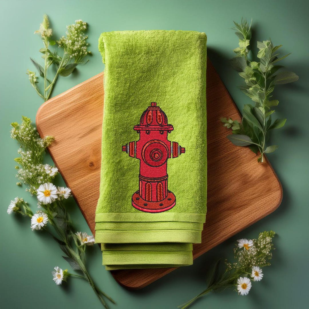 Fire Hydrant Machine Embroidery Hoop Design Instant Download ITH - Etsy