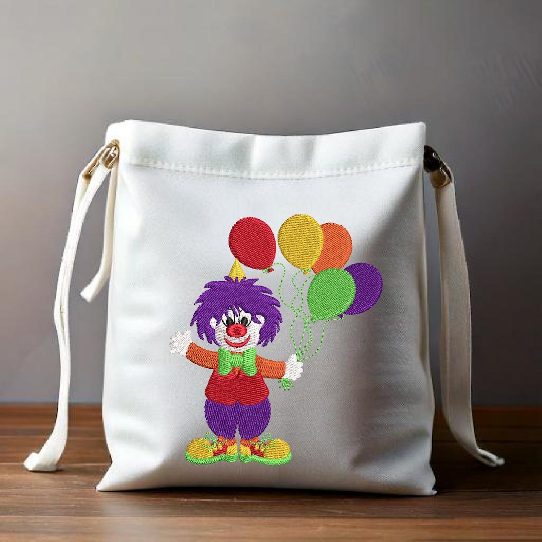 Clarence the Clown Small Machine Embroidery Hoop Design - Digital ...