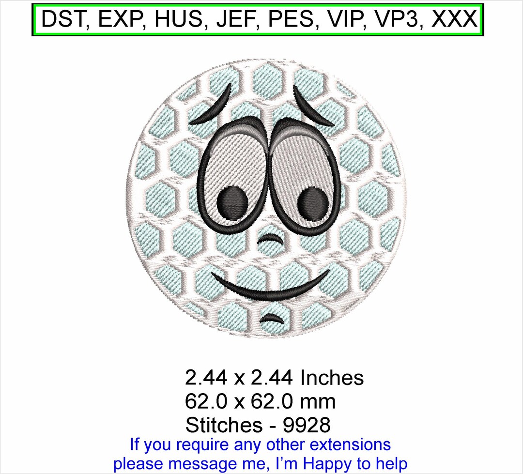 Giffy the Golf Ball Machine Embroidery Design (digital Download) - Etsy