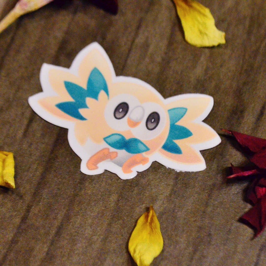 Rowlet Pokemon Inspired Glossy Sticker - Etsy