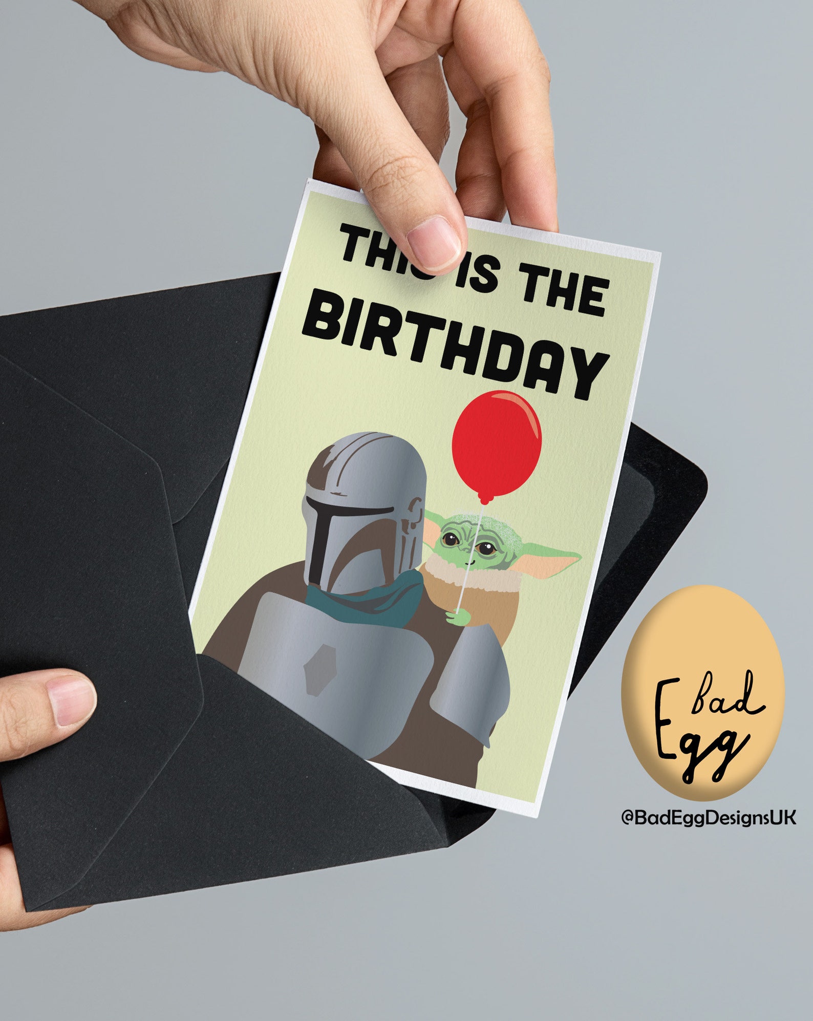 Mandalorian Baby Yoda Grogu Inspired Birthday Card this is the Birthday ...