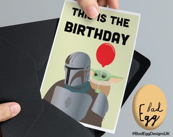 Grogu Birthday Card | Etsy