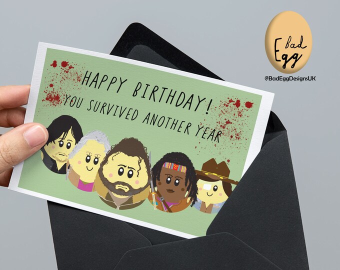 The Walking Dead Birthday Card Badegg happy Birthday You Survived ...
