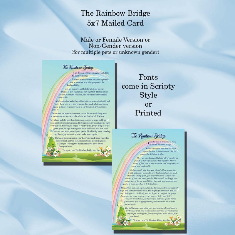 Rainbow Bridge Card - Etsy