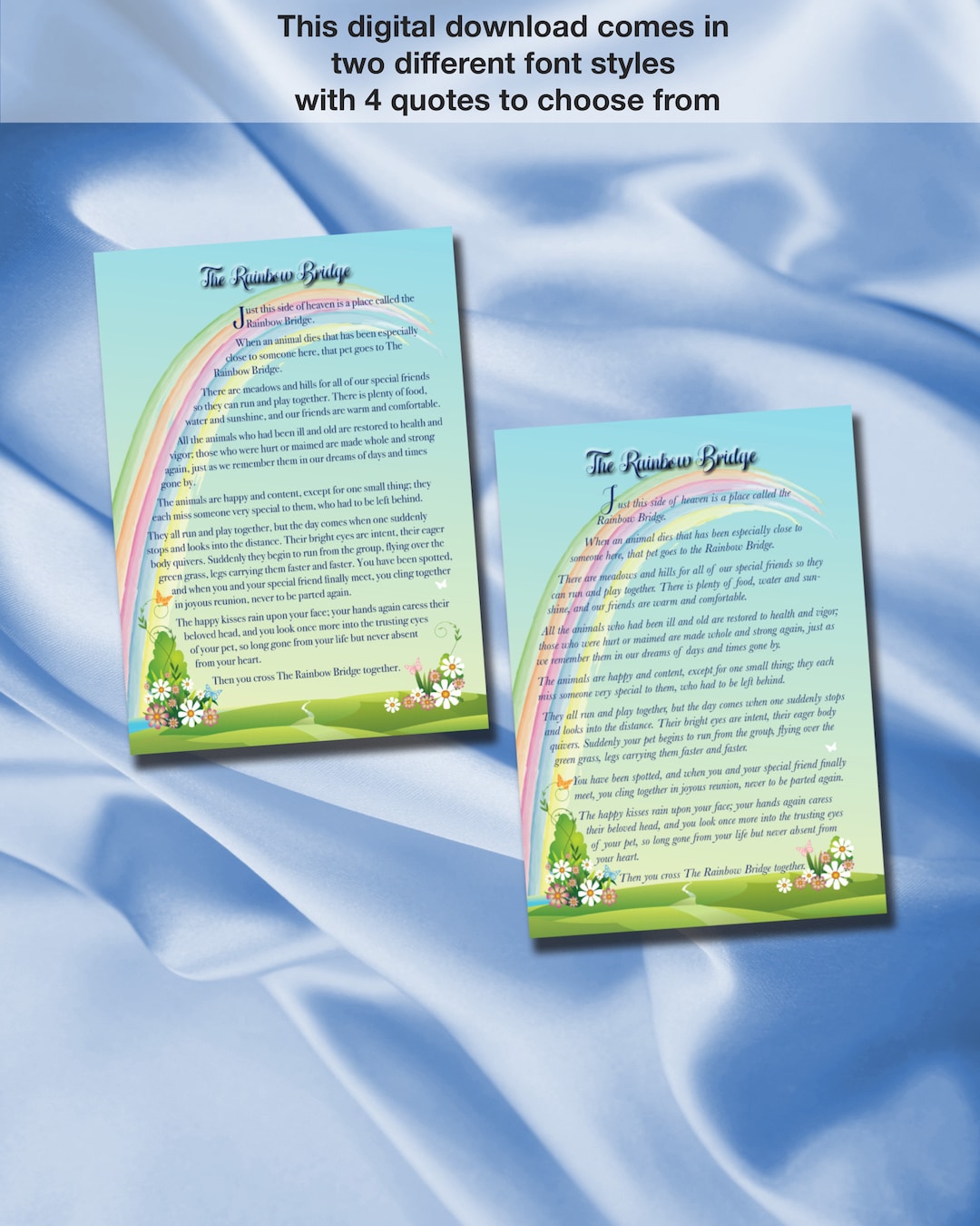 5X7 Card Rainbow Bridge INSTANT Digital Download Card, Rainbow Bridge ...