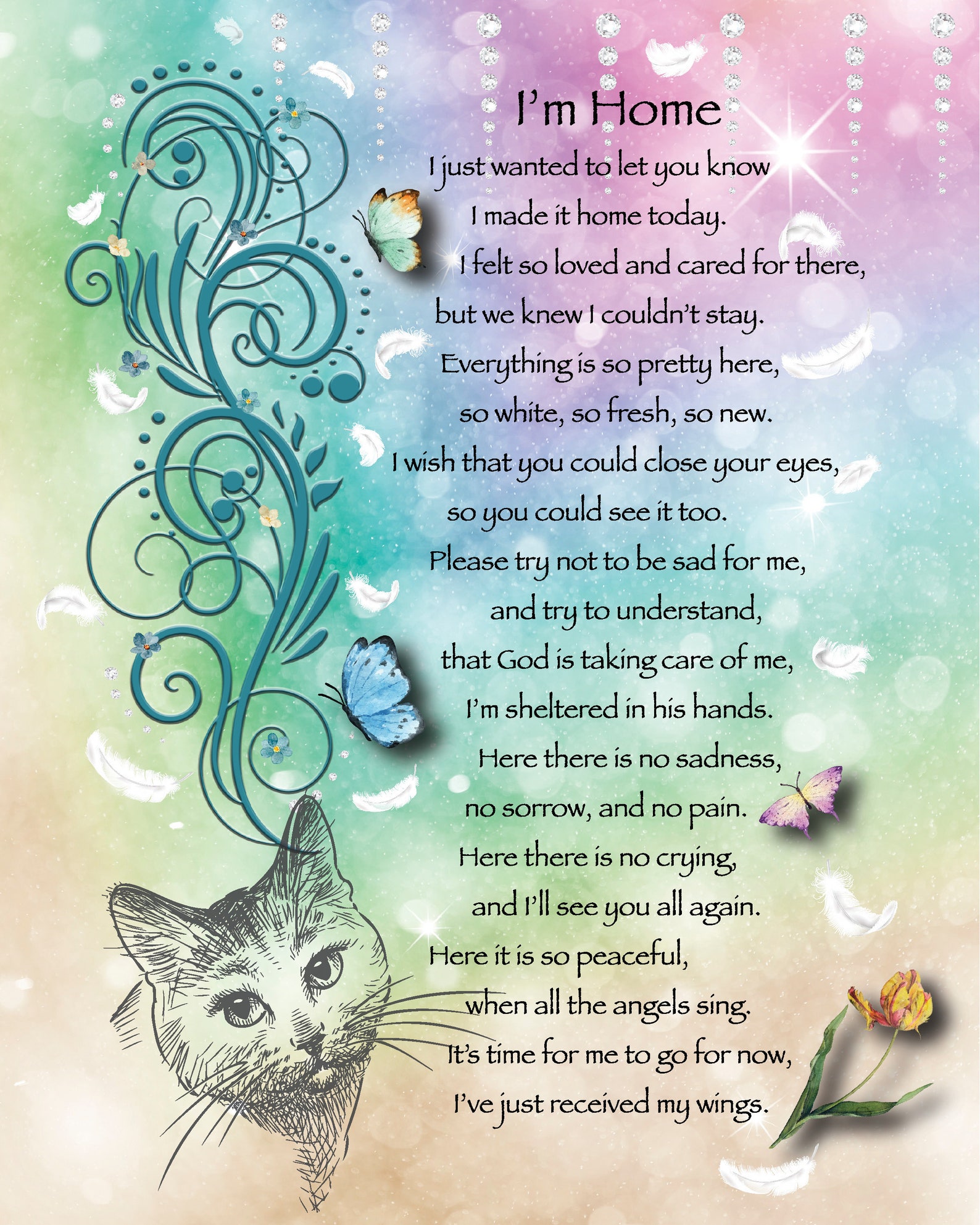 Digital Download 8X10 I Made It Home Poem You Print & Frame. - Etsy