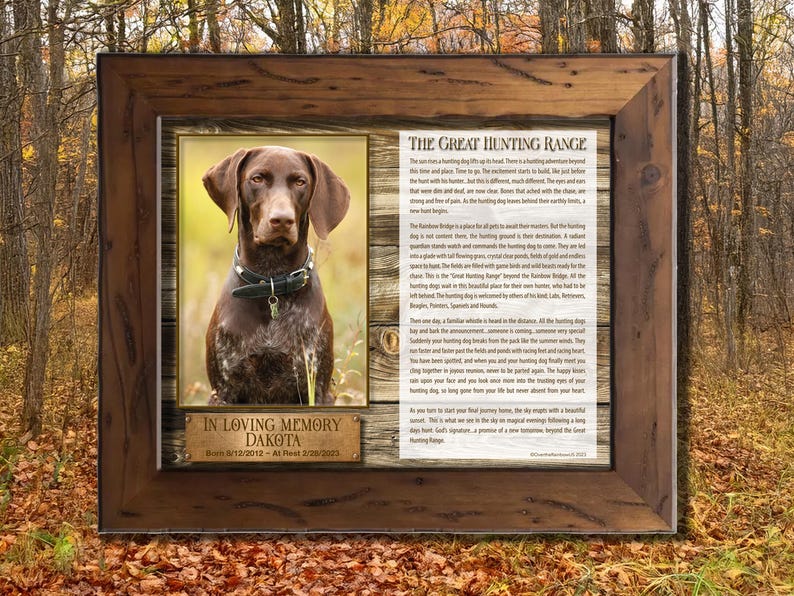 11x14 Rustic Wood Framed Hunting Dog Poem, Hunting Dog Tribute, Hunter ...