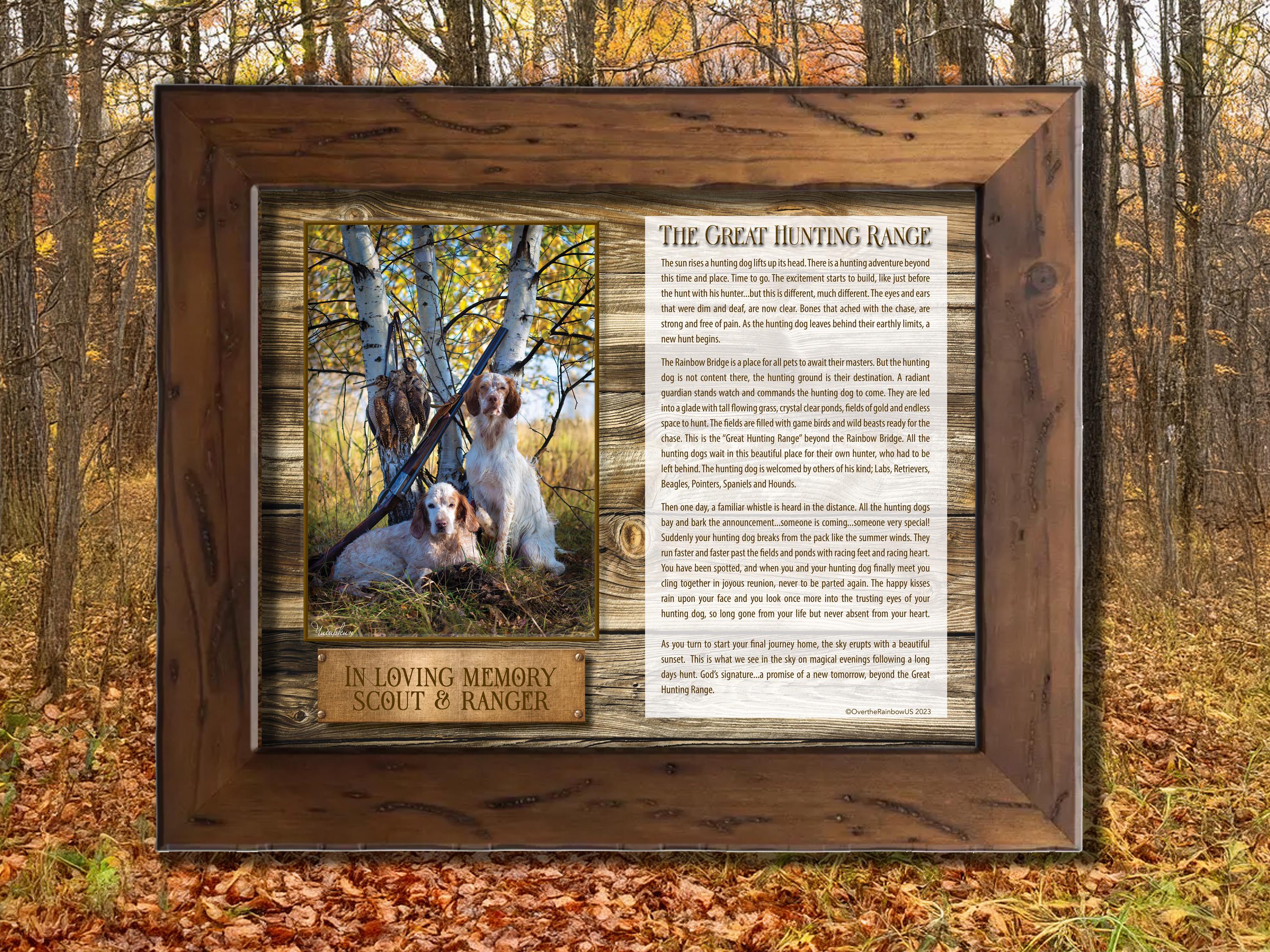 11x14 Rustic Wood Framed Hunting Dog Poem, Hunting Dog Tribute, Hunter ...