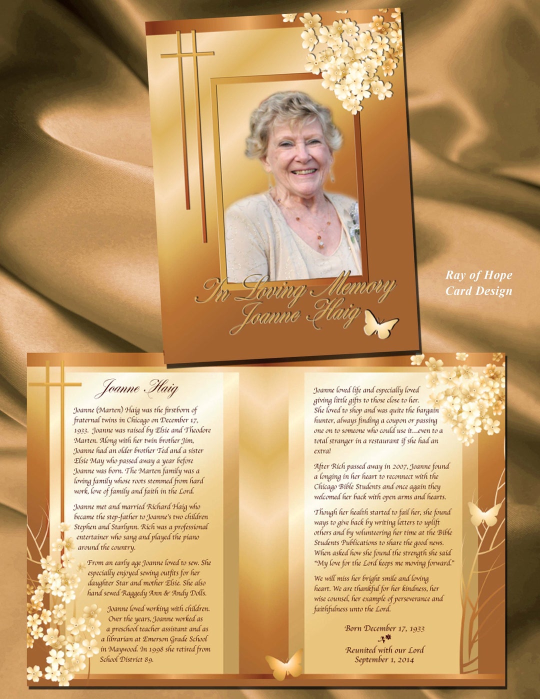 DIGITAL Personalized Memorial Cards, Funeral Cards, Mother Memorial ...