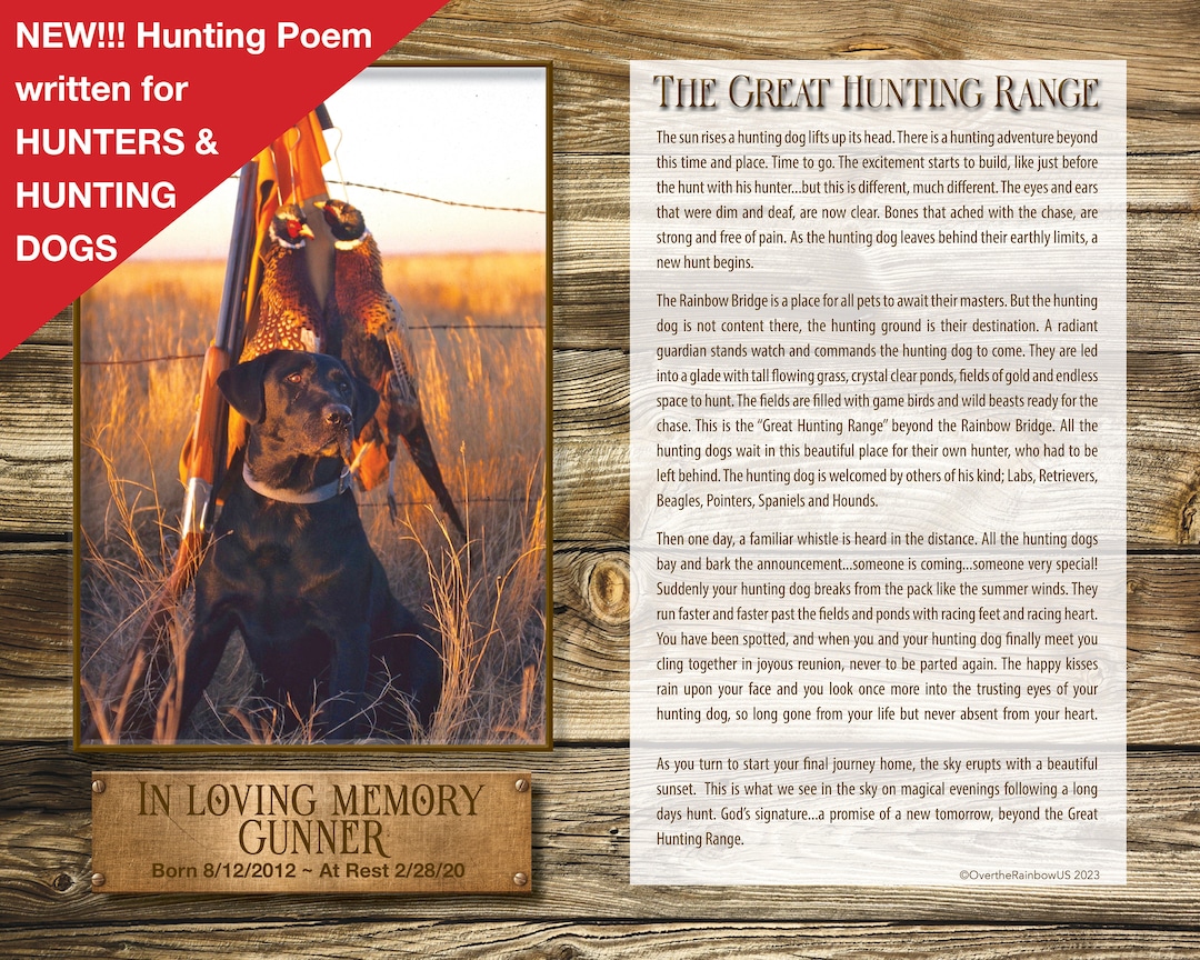 8x10 Editable Digital Download, Hunting Dog Poem, Beyond the Great ...