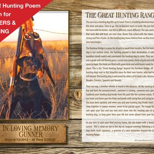 Hunting Dog Poem, Hunter Memorial, Hunting Dog Tribute, Editable ...