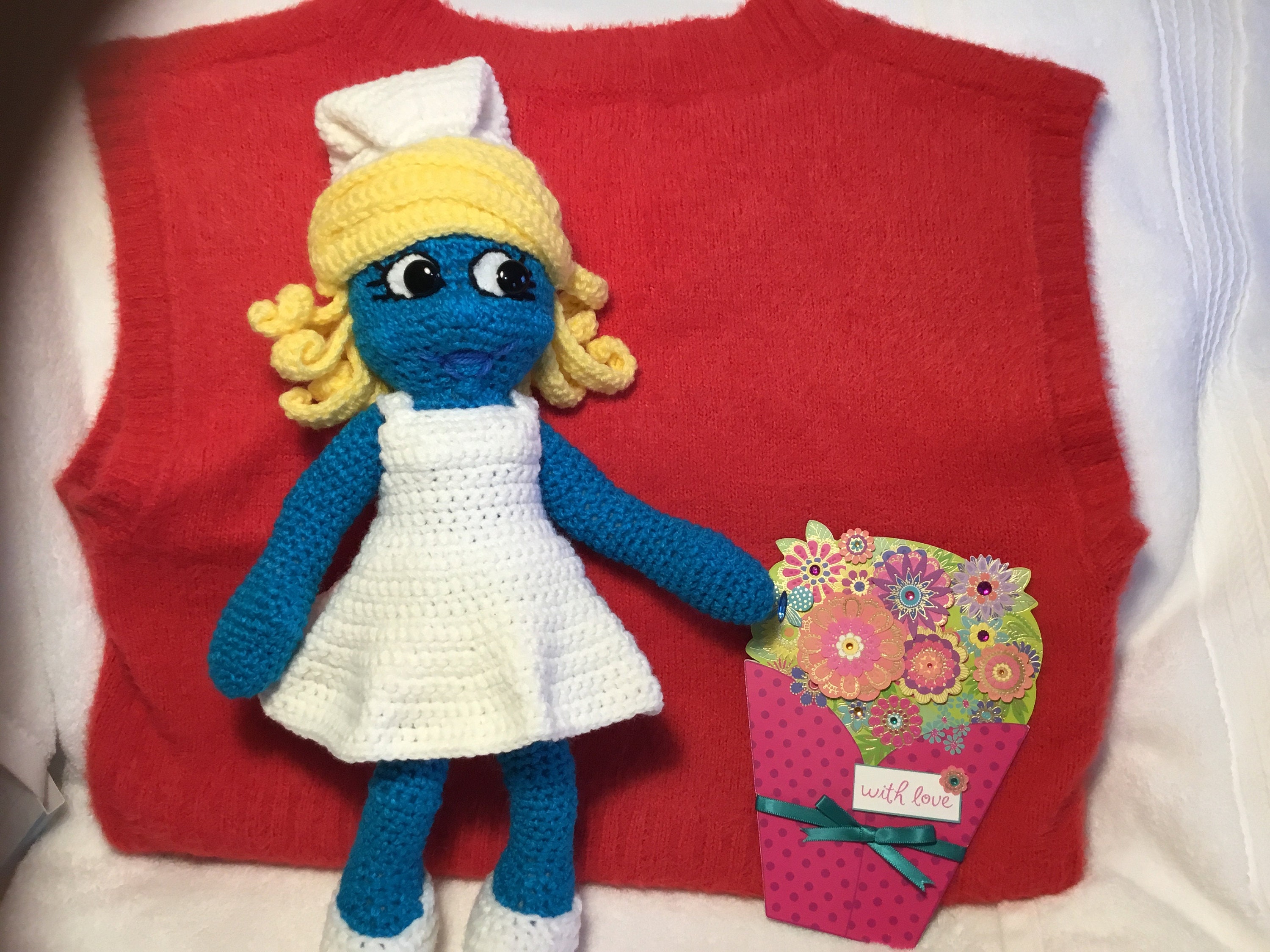 The Smurfette Smurfs Characters Doll Crochet Toy for Kids - Etsy