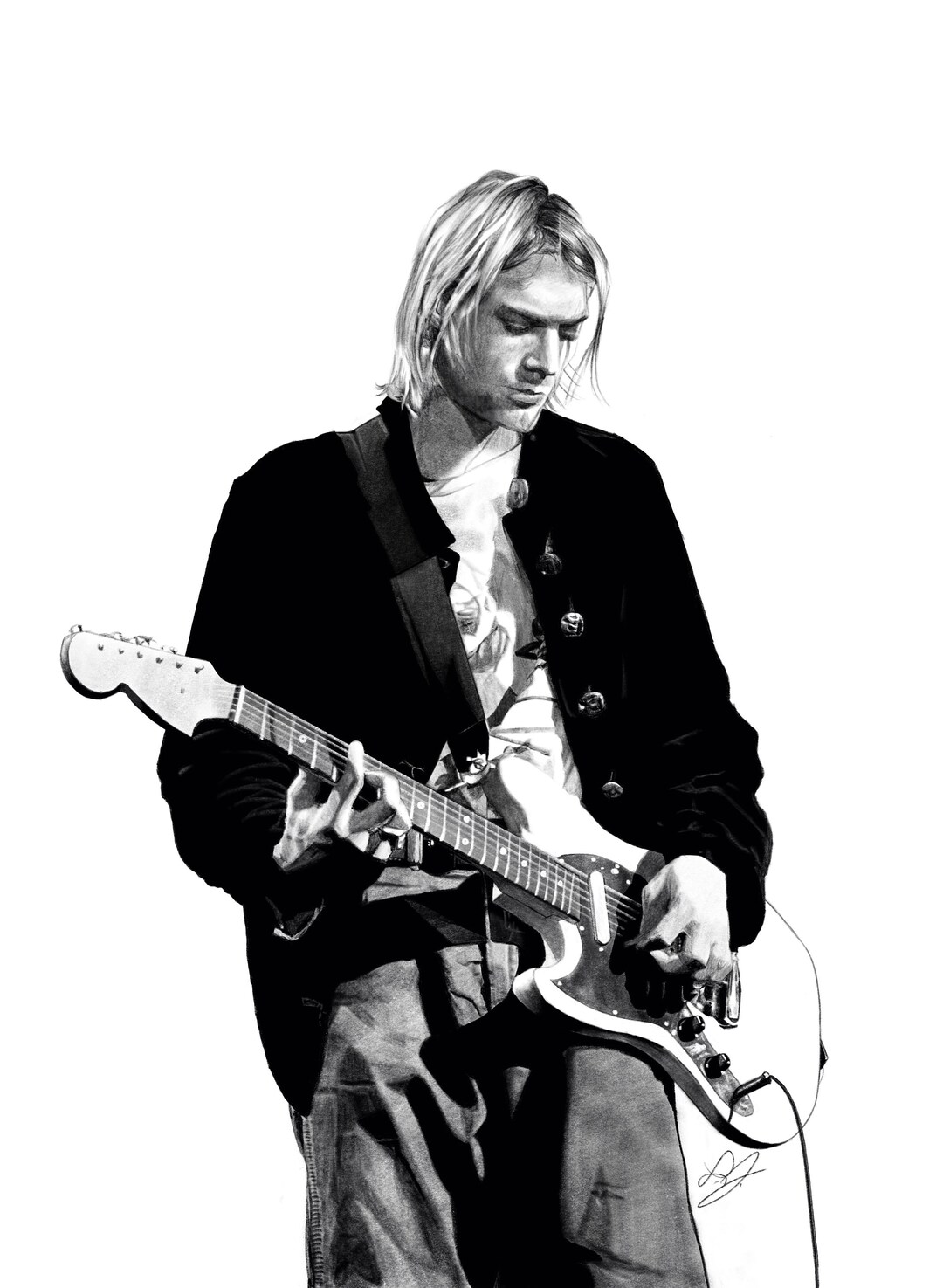 Kurt Cobain Drawing - Etsy
