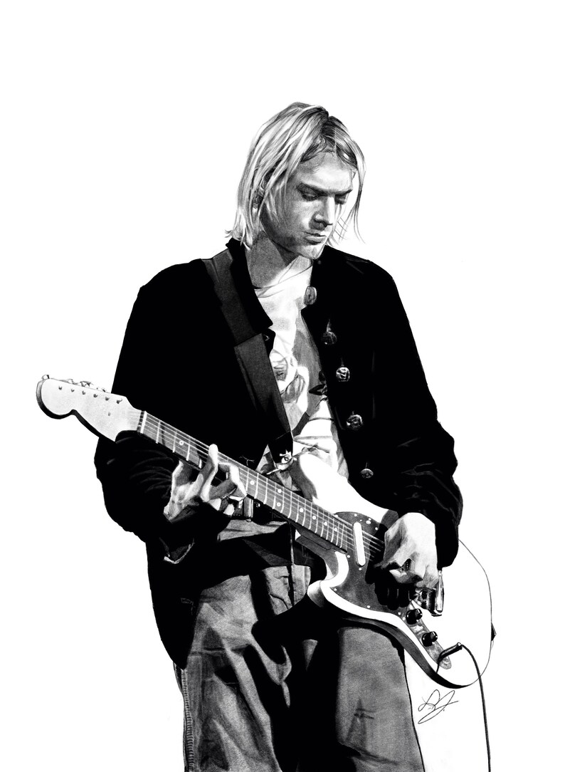 Kurt Cobain Drawing - Etsy