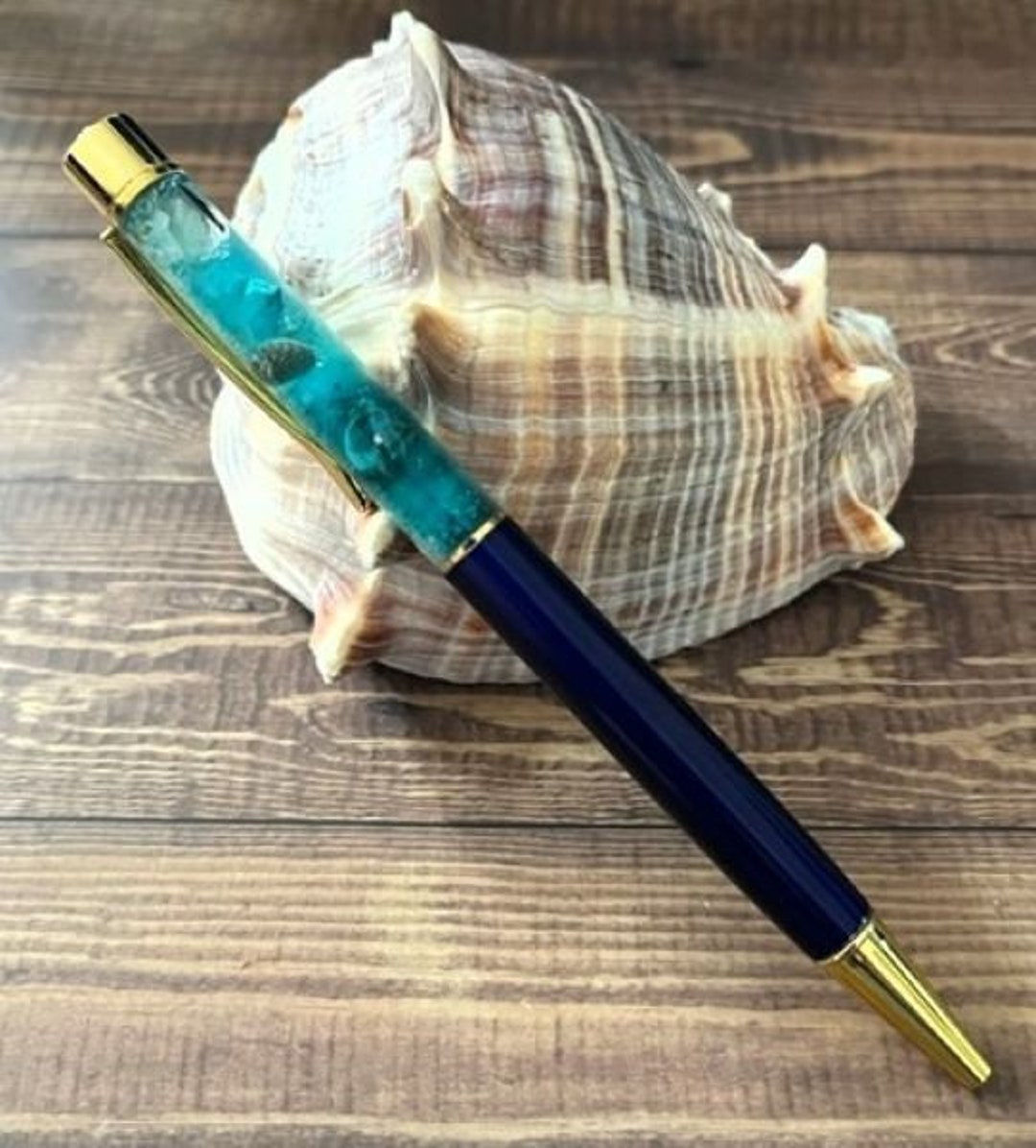 Ocean Beach Themed Snow Globe Pen - Glitter Floating Ballpoint Writing ...