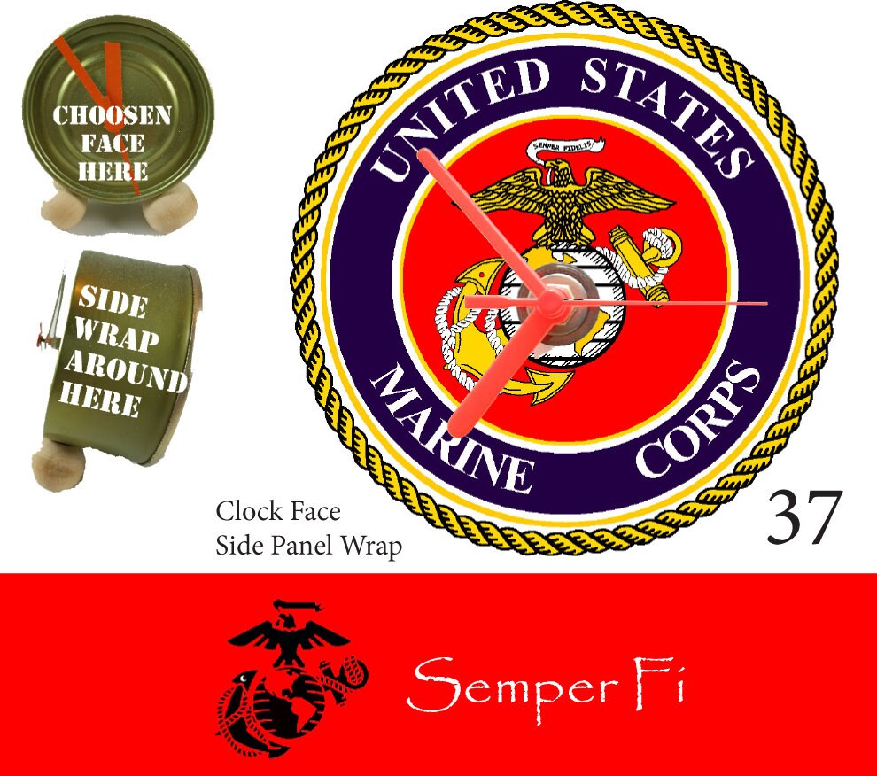 Tin Can Clock, Armed Forces, Military, Desk Clock, Upcycled, Unique ...