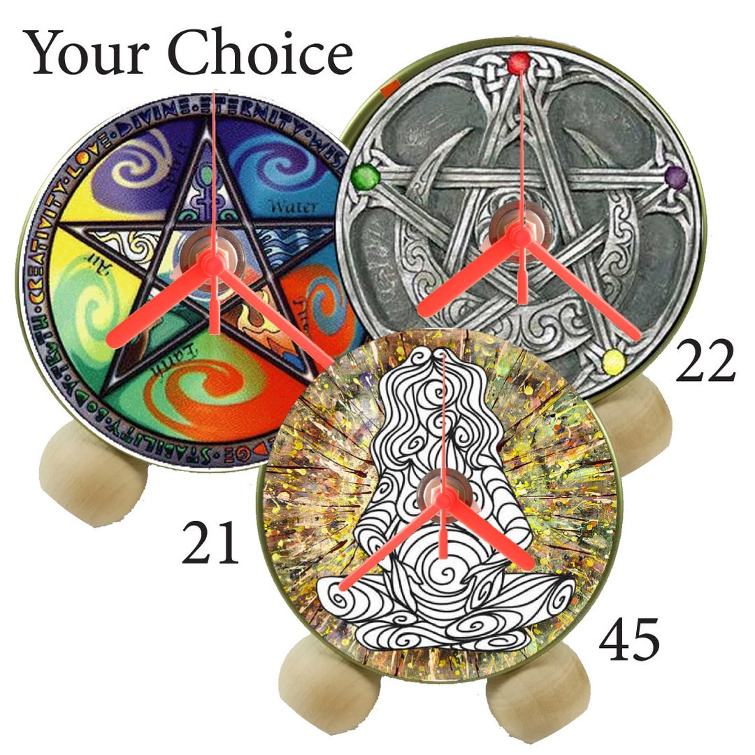 Upcycled Tin Can Desk Clock, Pagan Celtic Symbols - Etsy