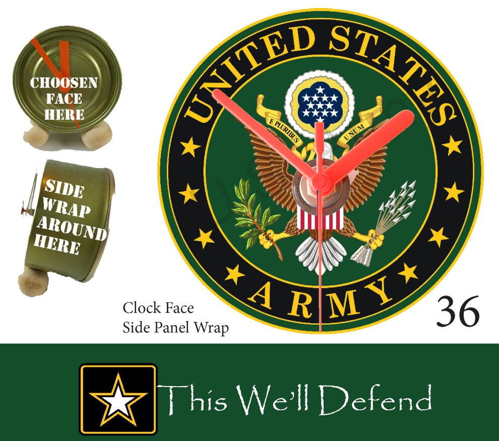 Tin Can Clock, Armed Forces, Military, Desk Clock, Upcycled, Unique ...