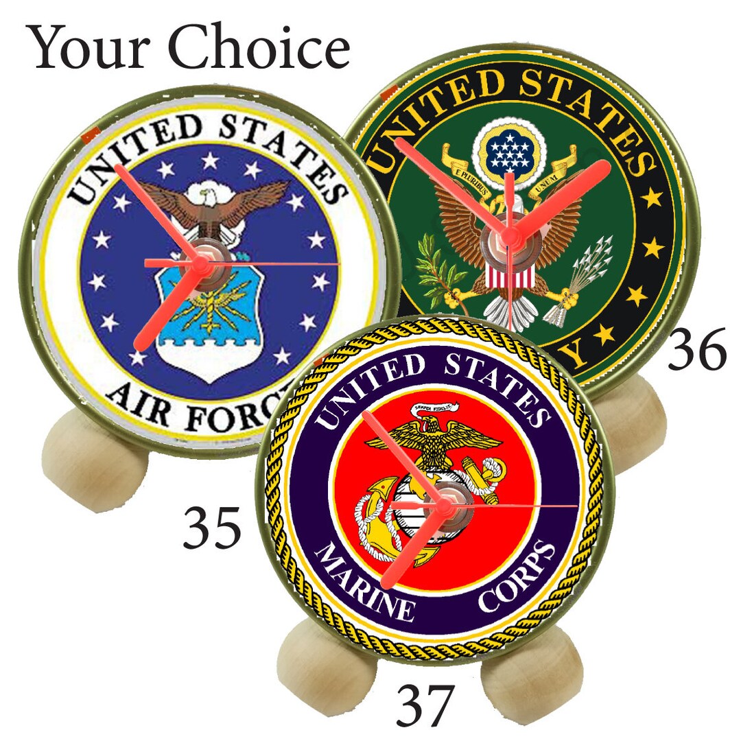 Tin Can Clock, Armed Forces, Military, Desk Clock, Upcycled, Unique ...