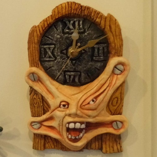 Hand Made Gothic Wall Hanging Clock - Etsy UK