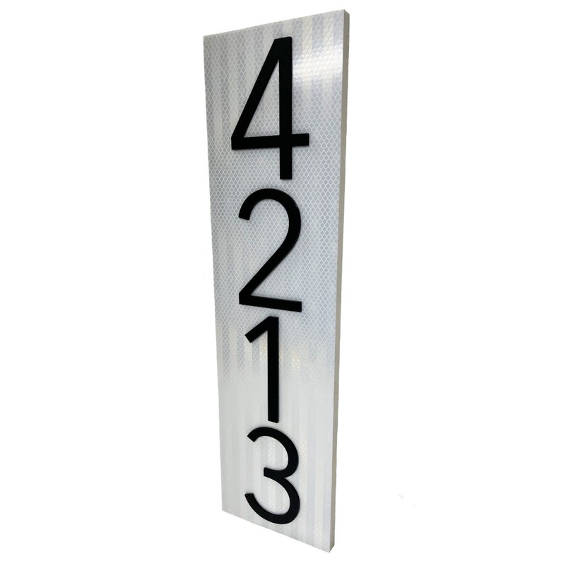 Reflective House Number Sign: Modern Address Sign (20" X 5.5 ...