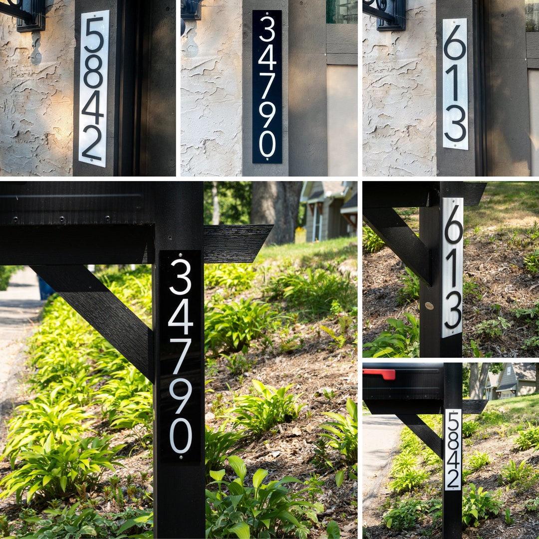 Custom Address Number Sign for Mailbox Post Reflective or Black or ...