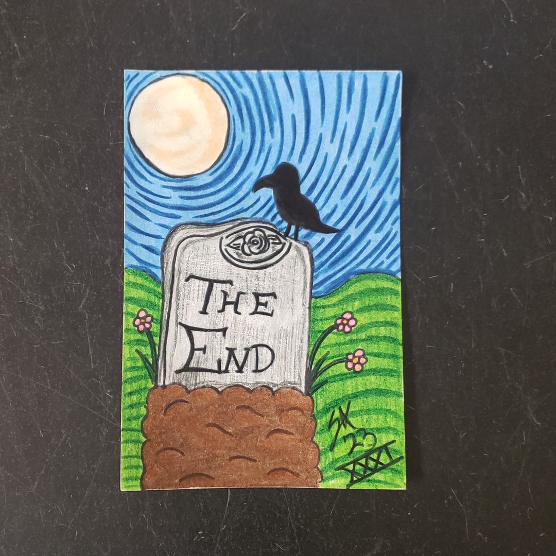 The End Cemetery Original Drawing - Etsy