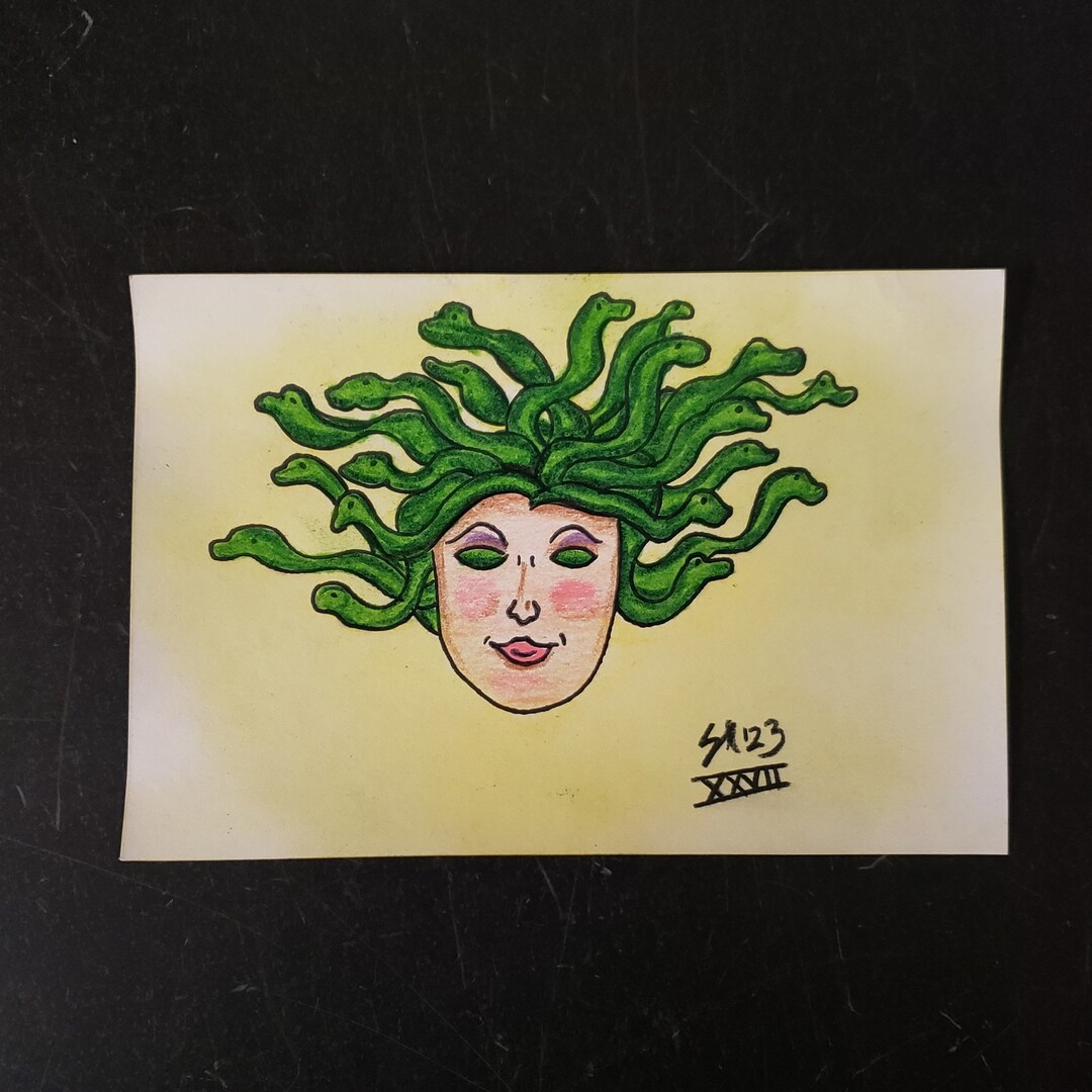 Medusa Original Drawing - Etsy