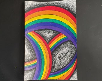 Rainbow, Original Drawing Art Print 4x6 Glossy Print - Etsy