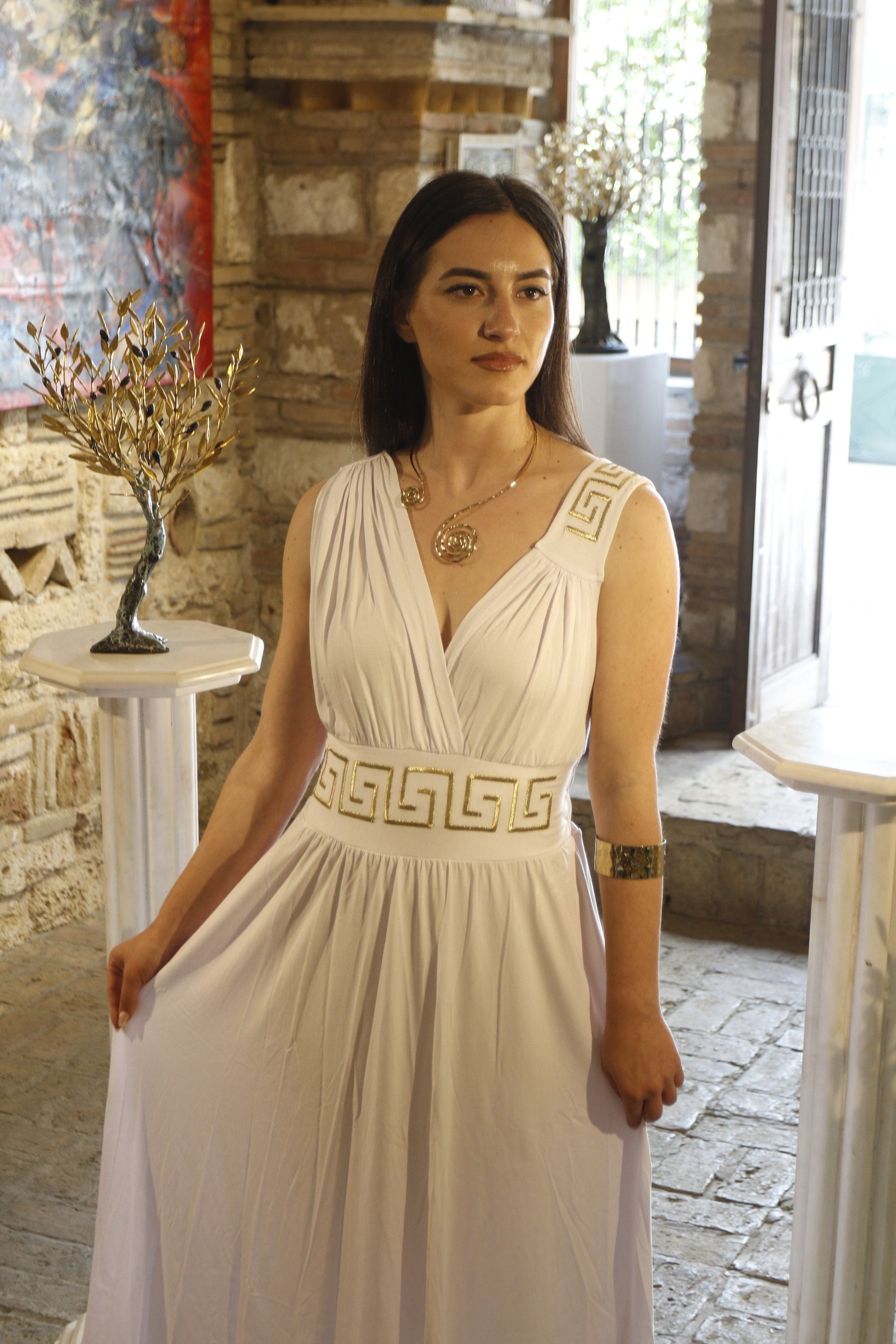 Greek Style Dresses With Gold